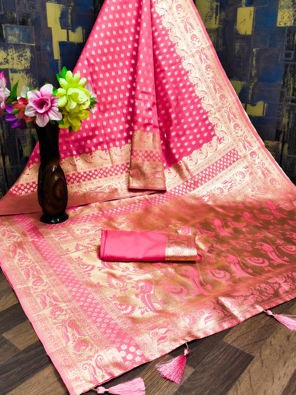 AJ-AYODHYA SOFT SILK SAREE WITH RICH PEACOCK DESIGN WITH PATLI WORK AN ...